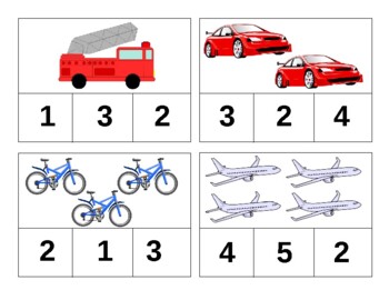 Counting Cards - Transportation Theme | Made By Teachers