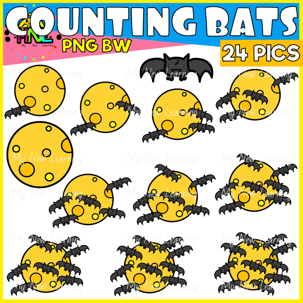 Counting Bats Halloween Clip Art Math Set | Made By Teachers