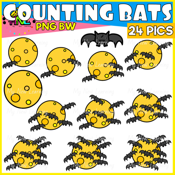 Counting Bats Halloween Clip Art Math Set | Made By Teachers