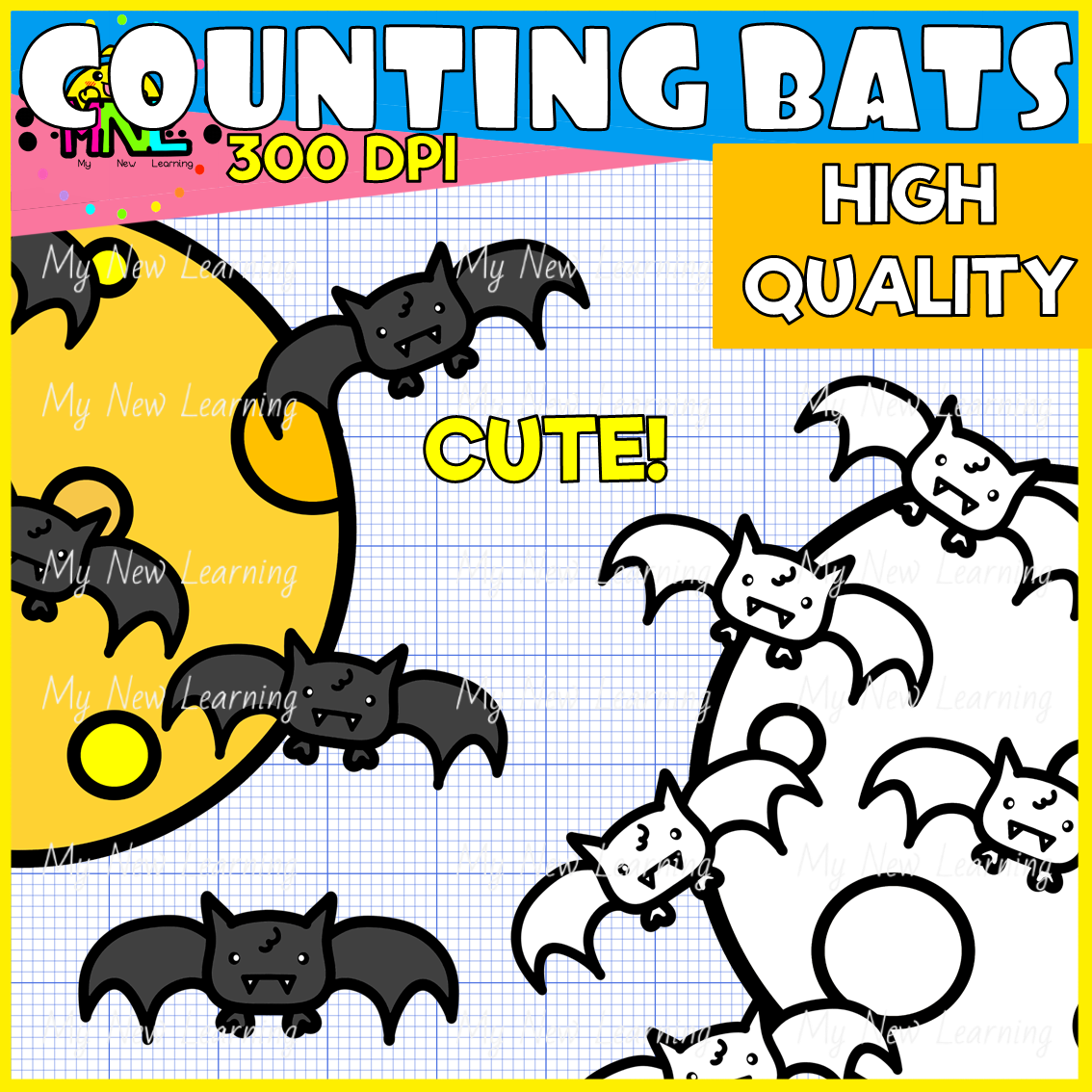Counting Bats Halloween Clip Art Math Set | Made By Teachers