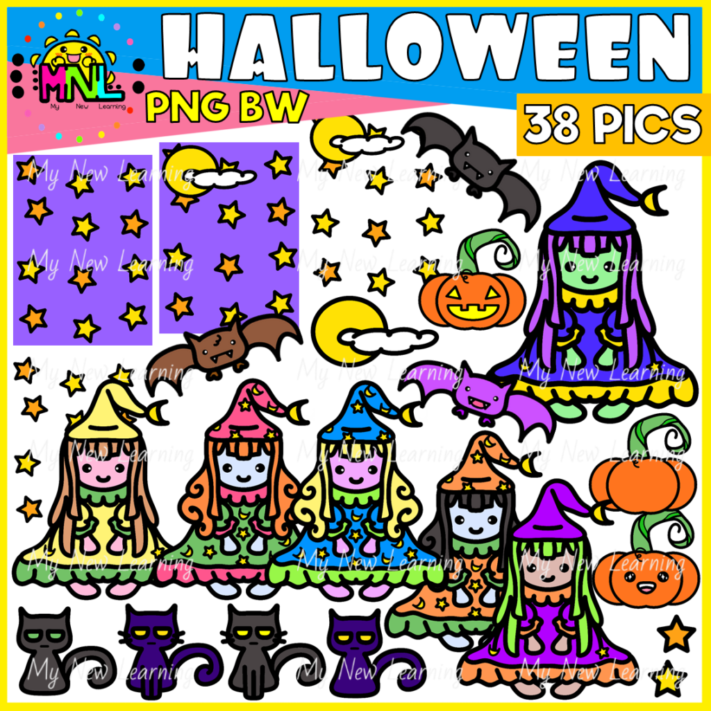 Halloween Witches Halloween Night Clip Art | Made By Teachers