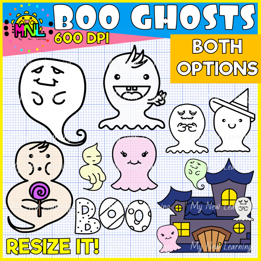 Halloween Boo Ghosts Haunted House Clip Art Set | Made By Teachers