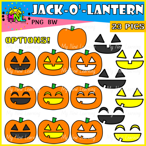 Halloween Jack-O'-Lantern Pumpkin And Faces Clip Art | Made By Teachers