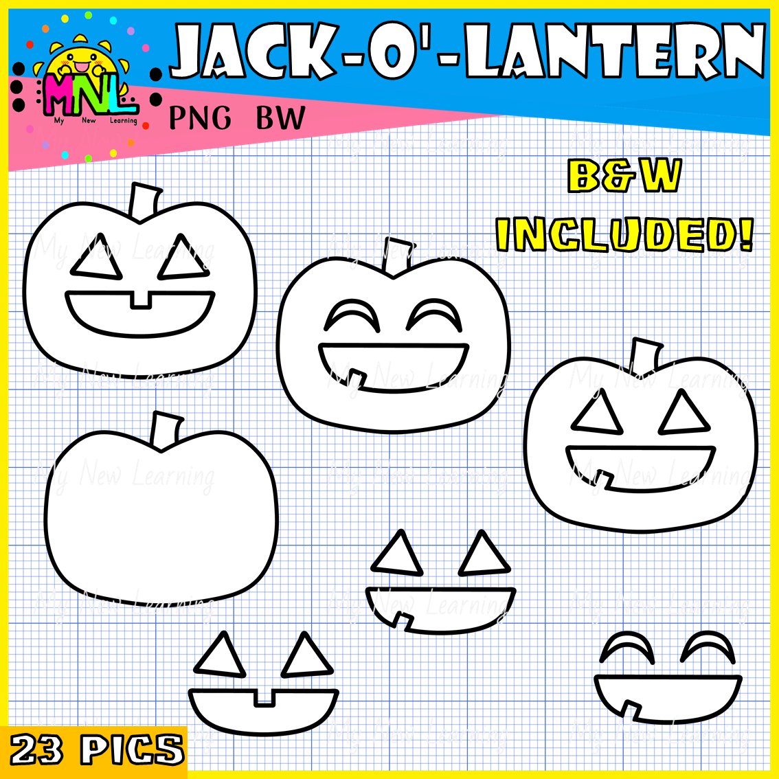 Halloween Jack-O'-Lantern Pumpkin And Faces Clip Art | Made By Teachers