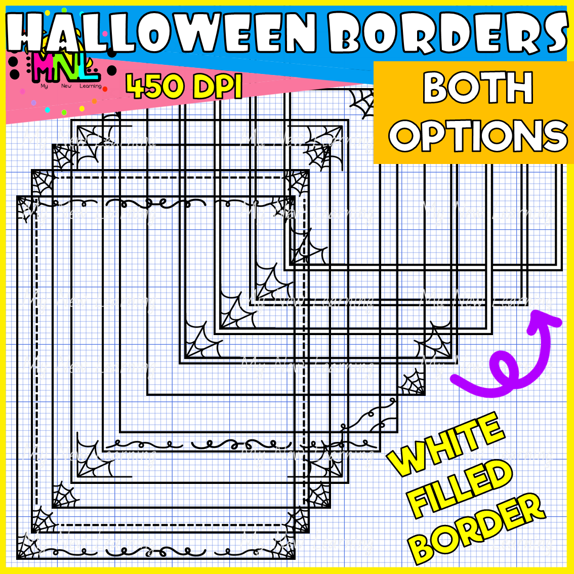 Halloween Borders Frames Clip Art Set 1 - Made By Teachers
