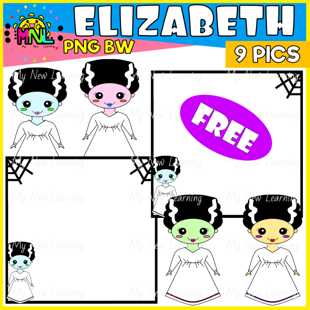 FREE Halloween Clipart And Frames Elizabeth Frankenstein Wife | Made By ...