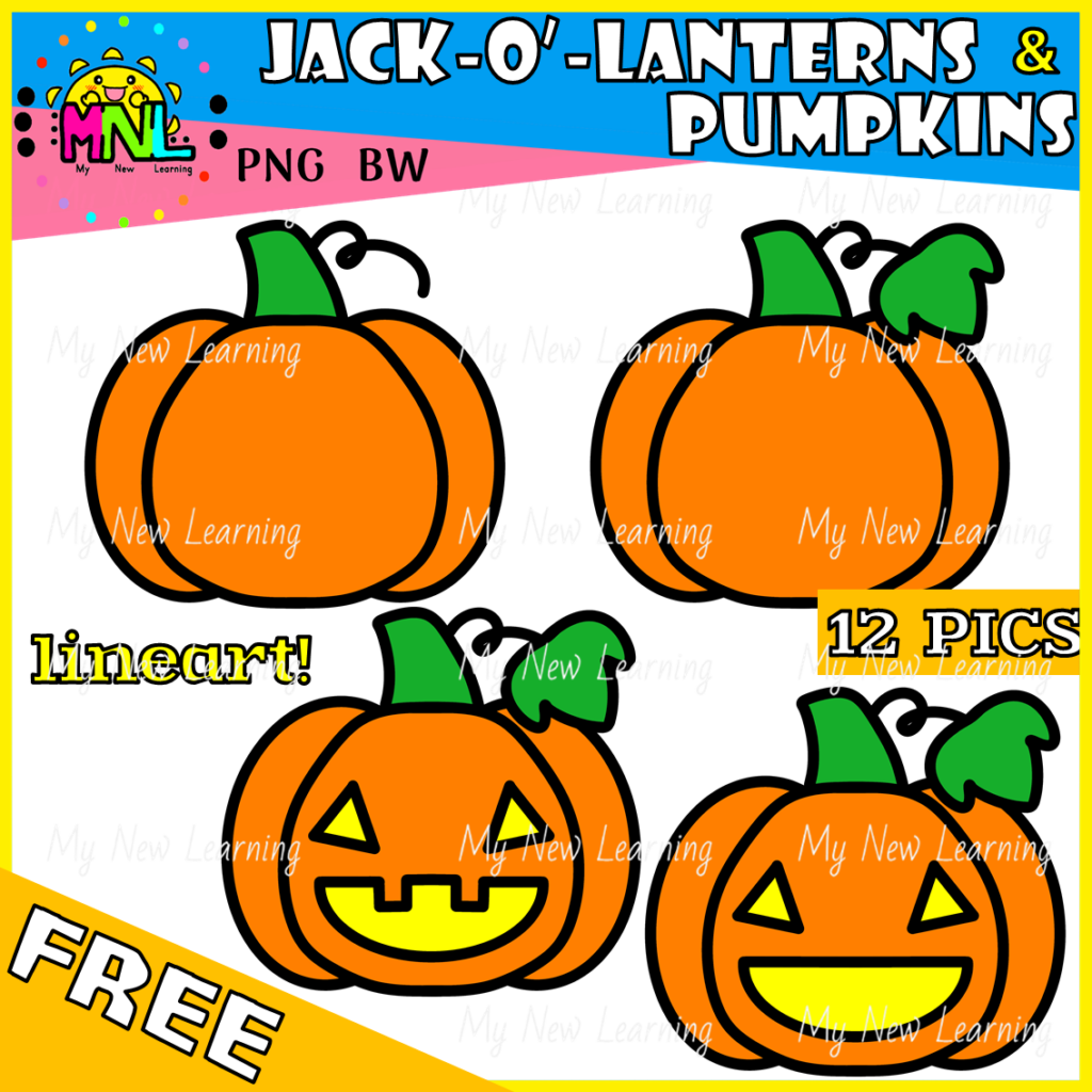 FREE Halloween Pumpkins And Jack-O'-Lanterns Clip Art | Made By Teachers