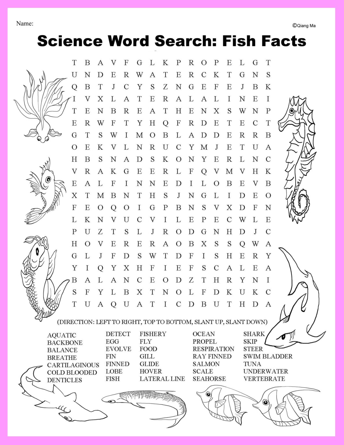 Science Word Search: Fish Facts | Made By Teachers