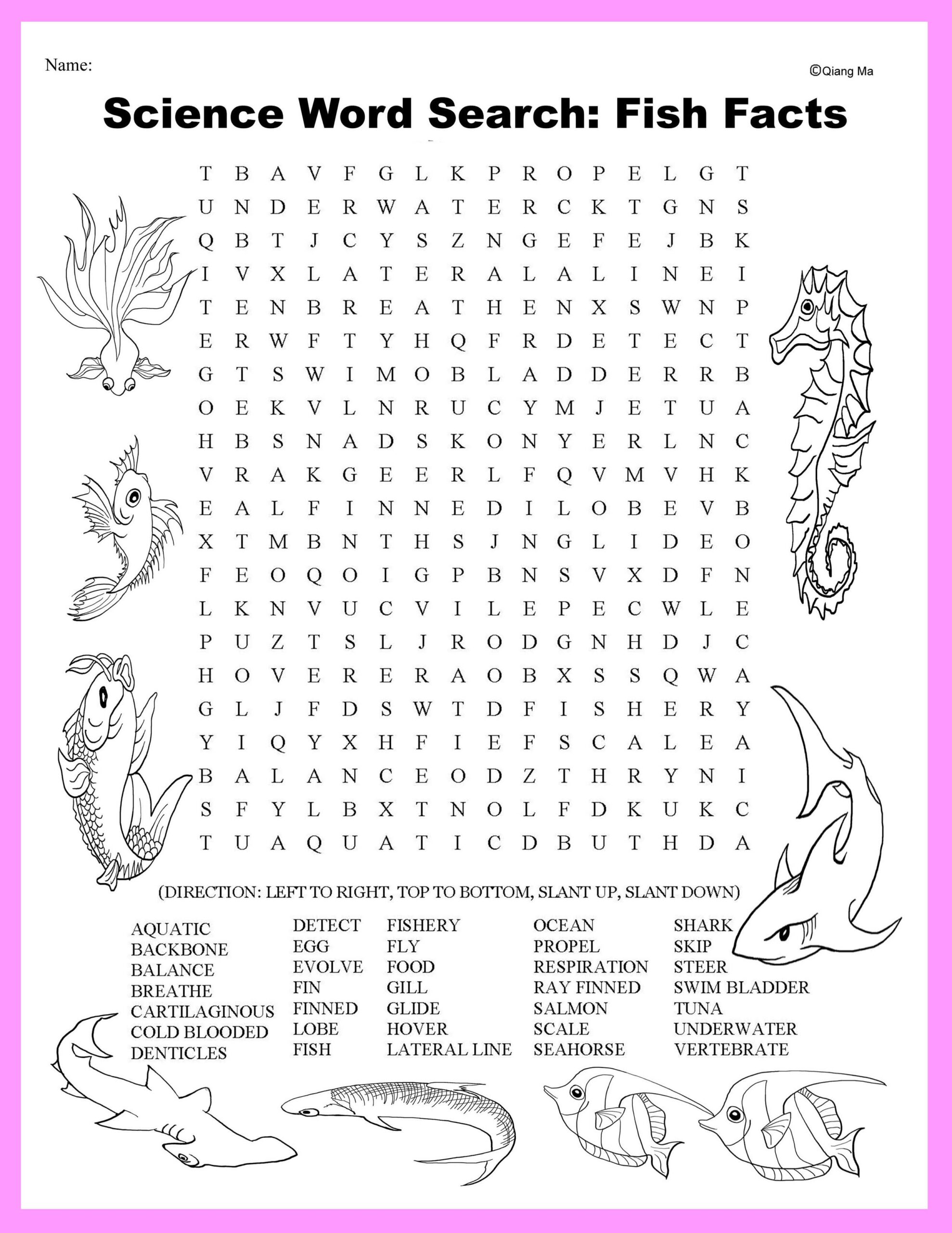 Science Word Search: Fish Facts | Made By Teachers