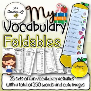 My Vocabulary Foldables Vol. 1 - Made By Teachers
