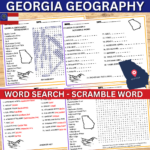 Georgia Geography Puzzle Word Search and Scramble word - Made By Teachers