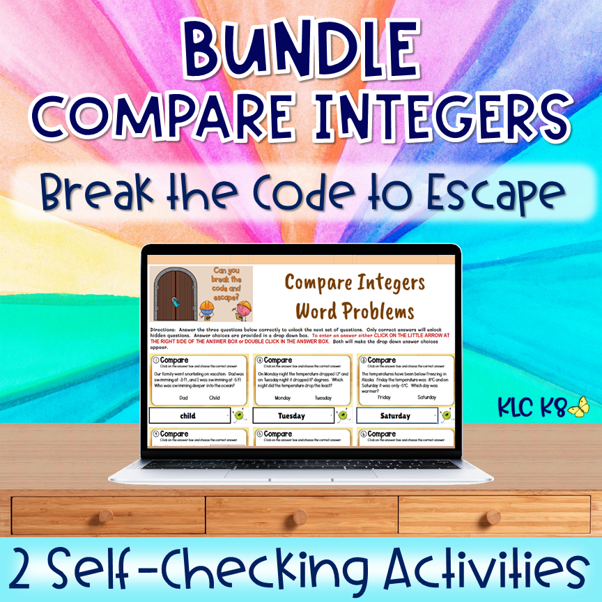 Identify Integers | Real Life Money Problems | Self-Checking Activity ...