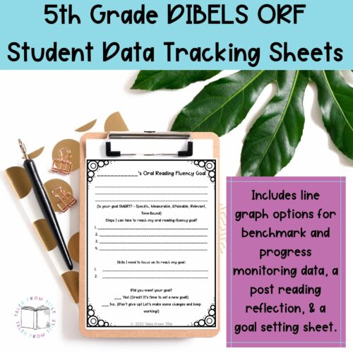DIBELS ORF Student Data Tracking Sheets: 5th Grade Printable Option ...