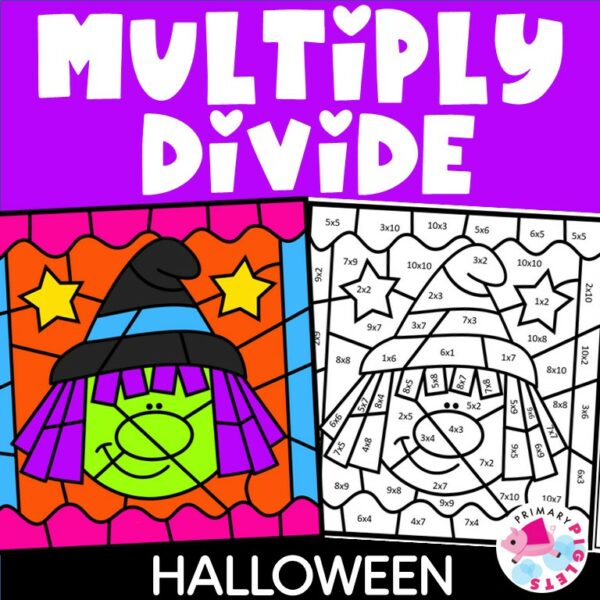 Halloween Multiplication and Division Color by Number Bundle - Made By ...