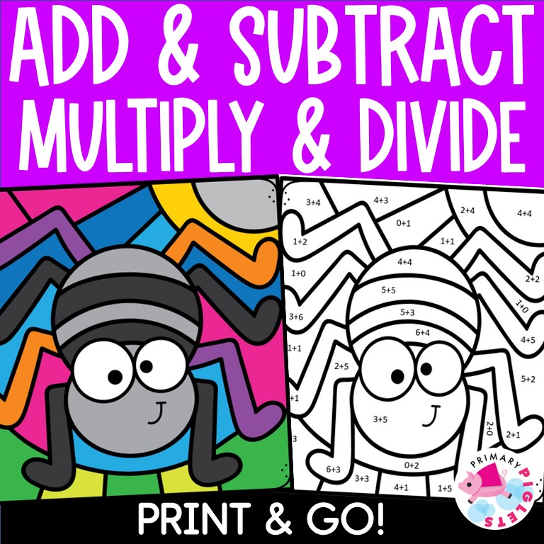 BACK TO SCHOOL COLOR BY NUMBER SUBTRACTION FACTS PRACTICE | Made By ...