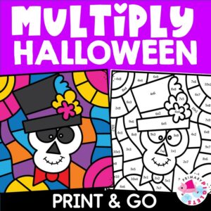 Halloween Color by Number Multiplication Day of the Dead - Made By Teachers