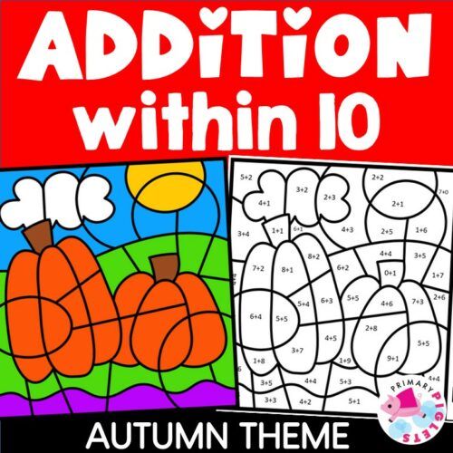 Fall Addition to 10 Color by Number - Made By Teachers