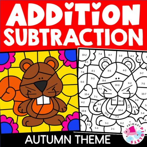 Fall Color by Number Addition Subtraction BUNDLE | Made By Teachers