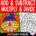 Fall Color by Code Math Facts BUNDLE | Made By Teachers