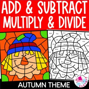 Fall Color by Code Math Facts BUNDLE | Made By Teachers