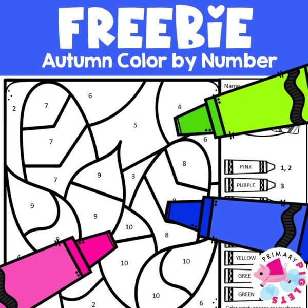 Fall Color by Number FREEBIE | Made By Teachers