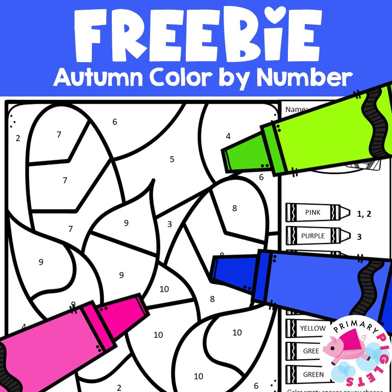 Fall Color by Number FREEBIE | Made By Teachers