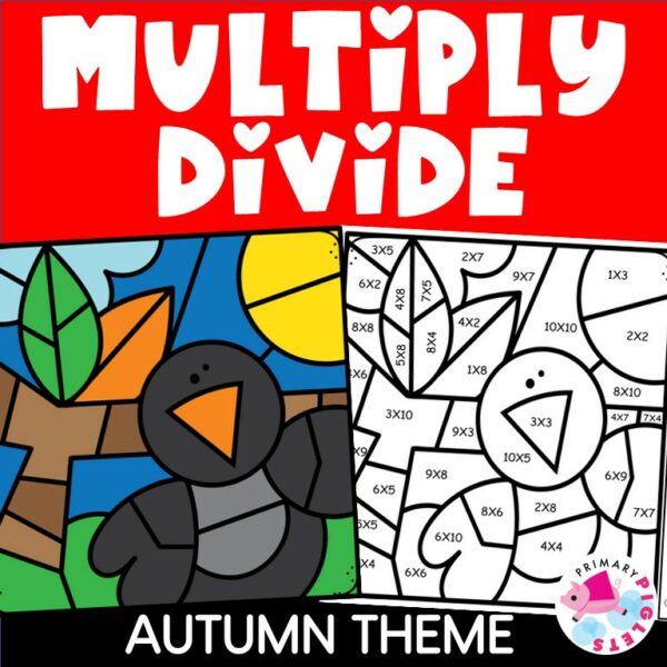 Fall Color by Number Multiplication and Division Bundle | Made By Teachers