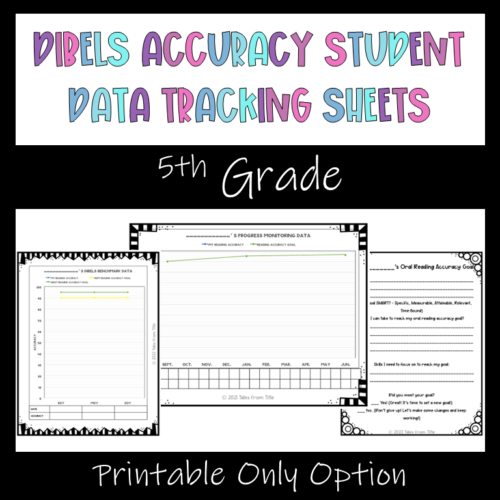 DIBELS Reading Accuracy Student Data Tracking Sheets: 5th Grade ...