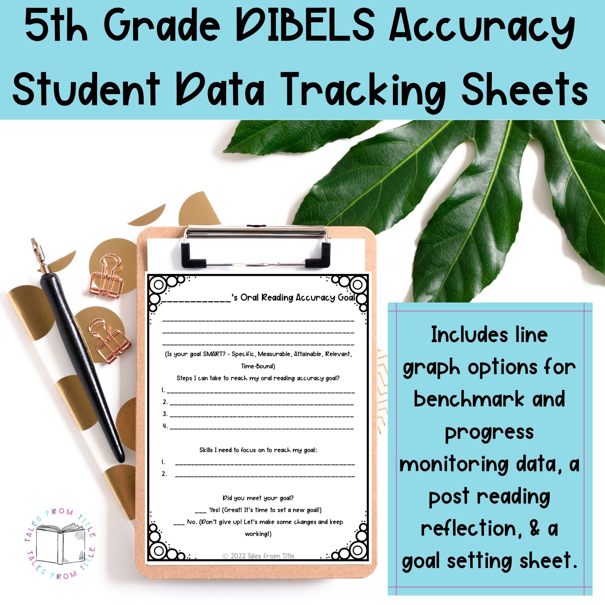DIBELS Reading Accuracy Student Data Tracking Sheets: 5th Grade ...