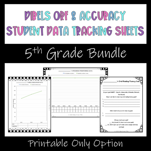 DIBELS Student Data Tracking ORF/Accuracy Bundle: 5th Grade Printable ...