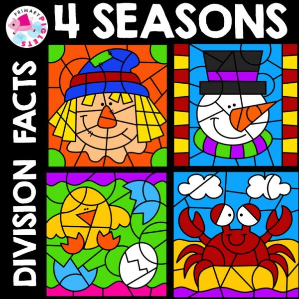 COLOR BY NUMBER DIVISION FACTS | COLOR BY CODE DIVISION | FALL WINTER ...