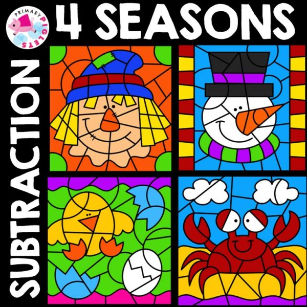 COLOR BY NUMBER SUBTRACTION | COLOR BY CODE | COLORING PAGES | SPRING ...