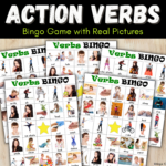 Action Verbs Bingo Game with Real Pictures | Made By Teachers