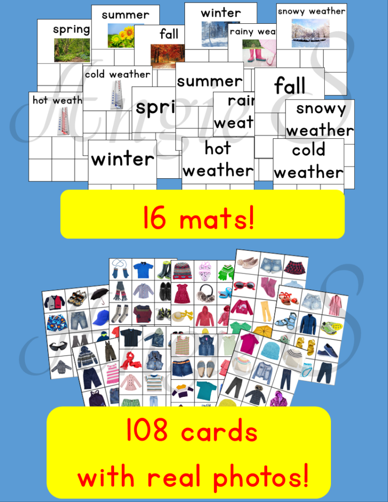 Seasons Clothing | Winter and Summer Clothes Weather Sort | Life Skills ...
