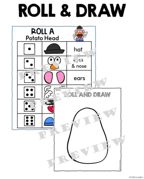 MR. POTATO HEAD ROLL AND COLOR MATH GAMES - ROLL AND BUILD MATH CENTER ...