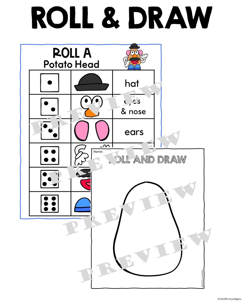 MR. POTATO HEAD ROLL AND COLOR MATH GAMES - ROLL AND BUILD MATH CENTER ...