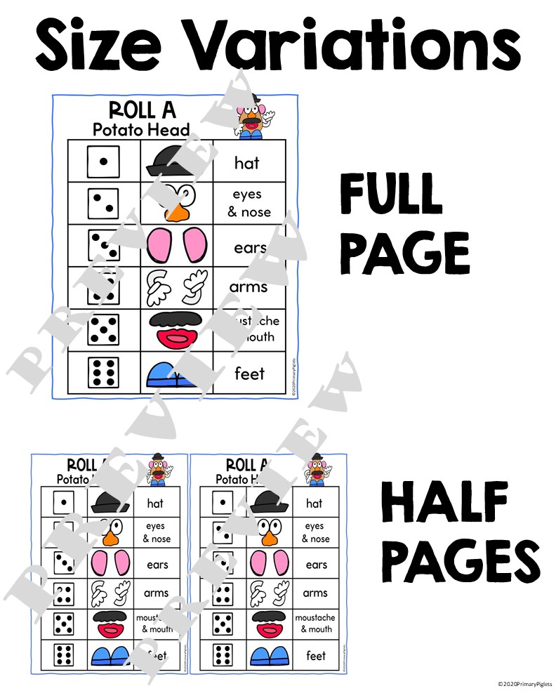 MR. POTATO HEAD ROLL AND COLOR MATH GAMES - ROLL AND BUILD MATH CENTER ...