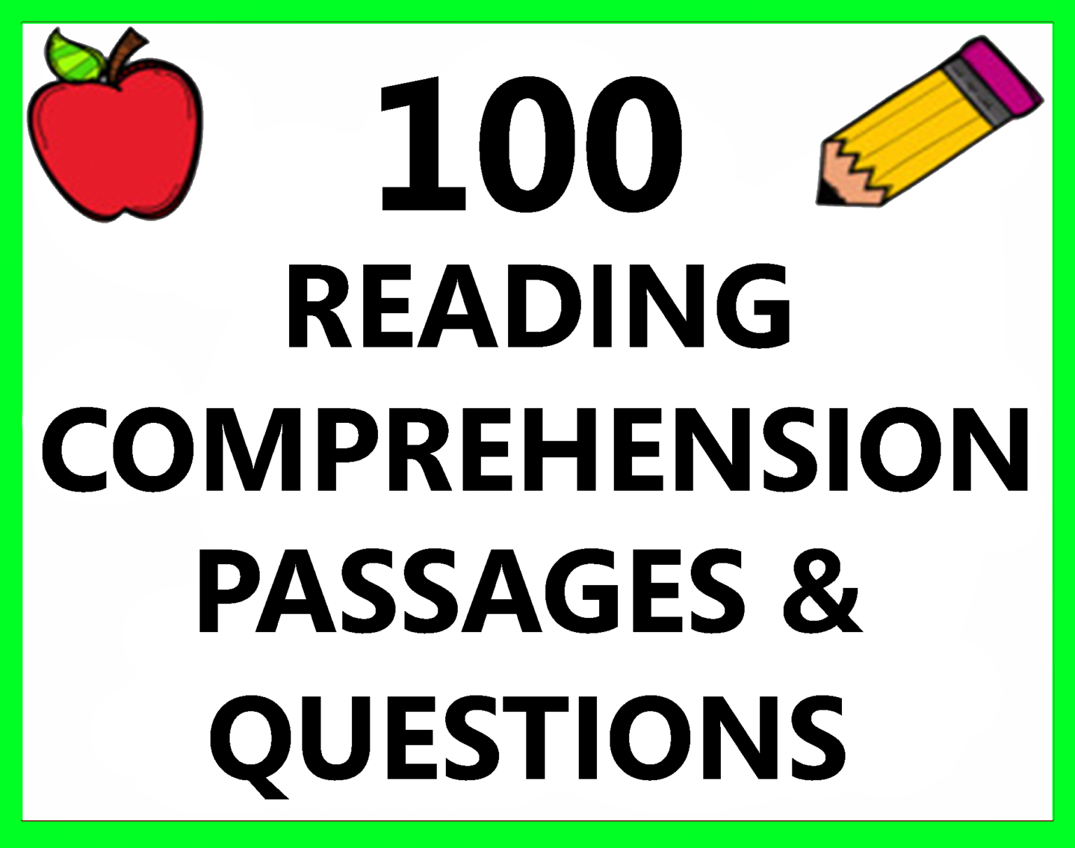 Reading Comprehension Passages Short Stories Paragraphs Question ...