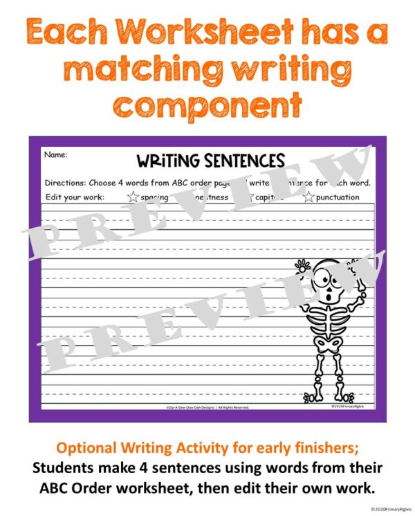 OCTOBER HALLOWEEN ABC ORDER ACTIVITIES ALPHABETICAL ORDER - Made By ...