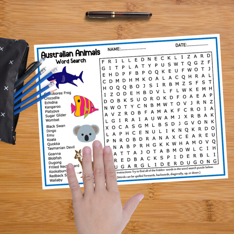 Australian Animals Word Search and Scramble Word | Made By Teachers