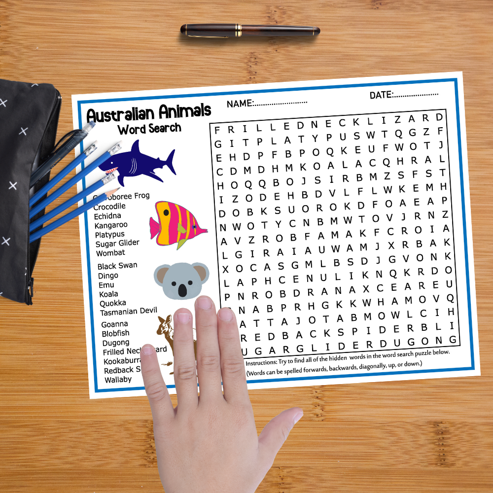 Australian Animals Word Search and Scramble Word | Made By Teachers