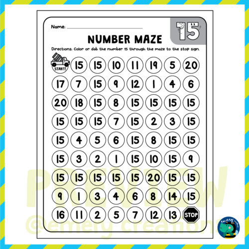 Number Mazes 1-20 | Dot The Number Mazes Worksheets - Made By Teachers