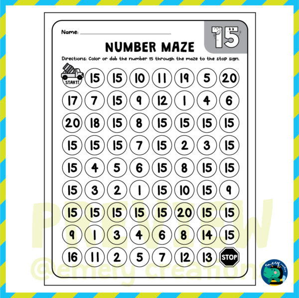 Number Mazes 1-20 | Dot The Number Mazes Worksheets | Made By Teachers