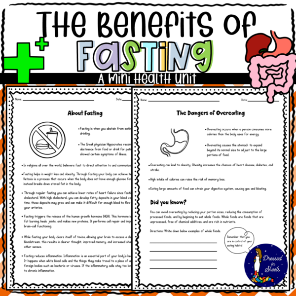 The Benefits of Fasting A Mini Health Unit | Made By Teachers