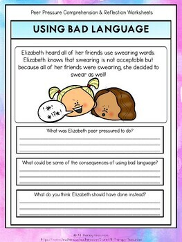 PEER PRESSURE Reading Comprehension & Questions I Worksheets - Made By ...