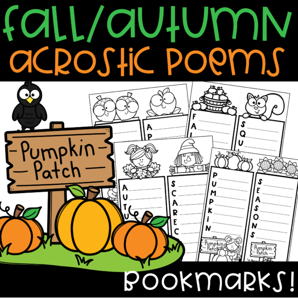 Fall Acrostic Poem Bookmark Autumn Creative Writing - Made By Teachers