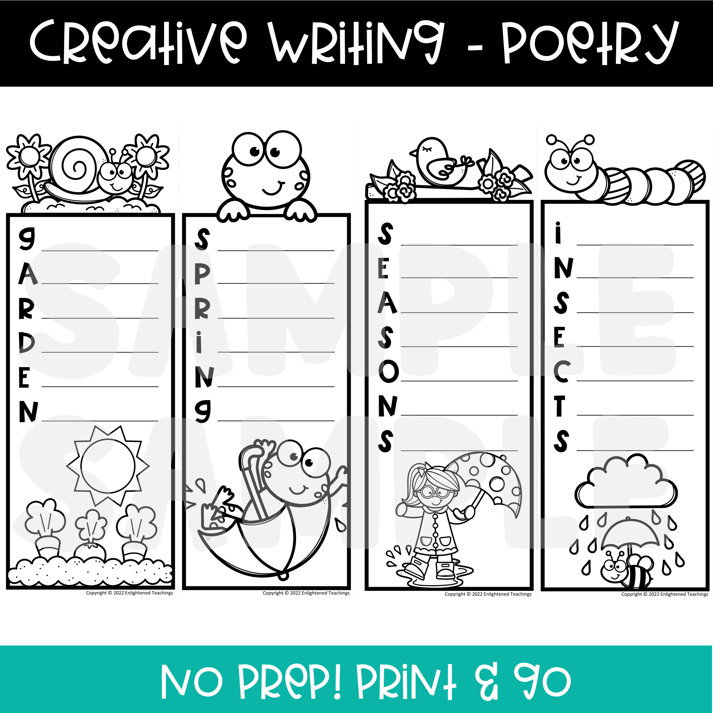 Spring Acrostic Poem Bookmark Creative Writing | Made By Teachers