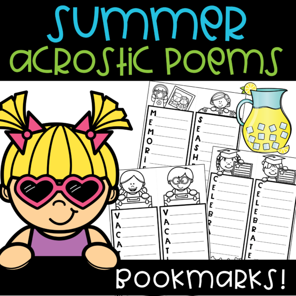 Summer Acrostic Poem Bookmark Creative Writing End of Year Writing ...