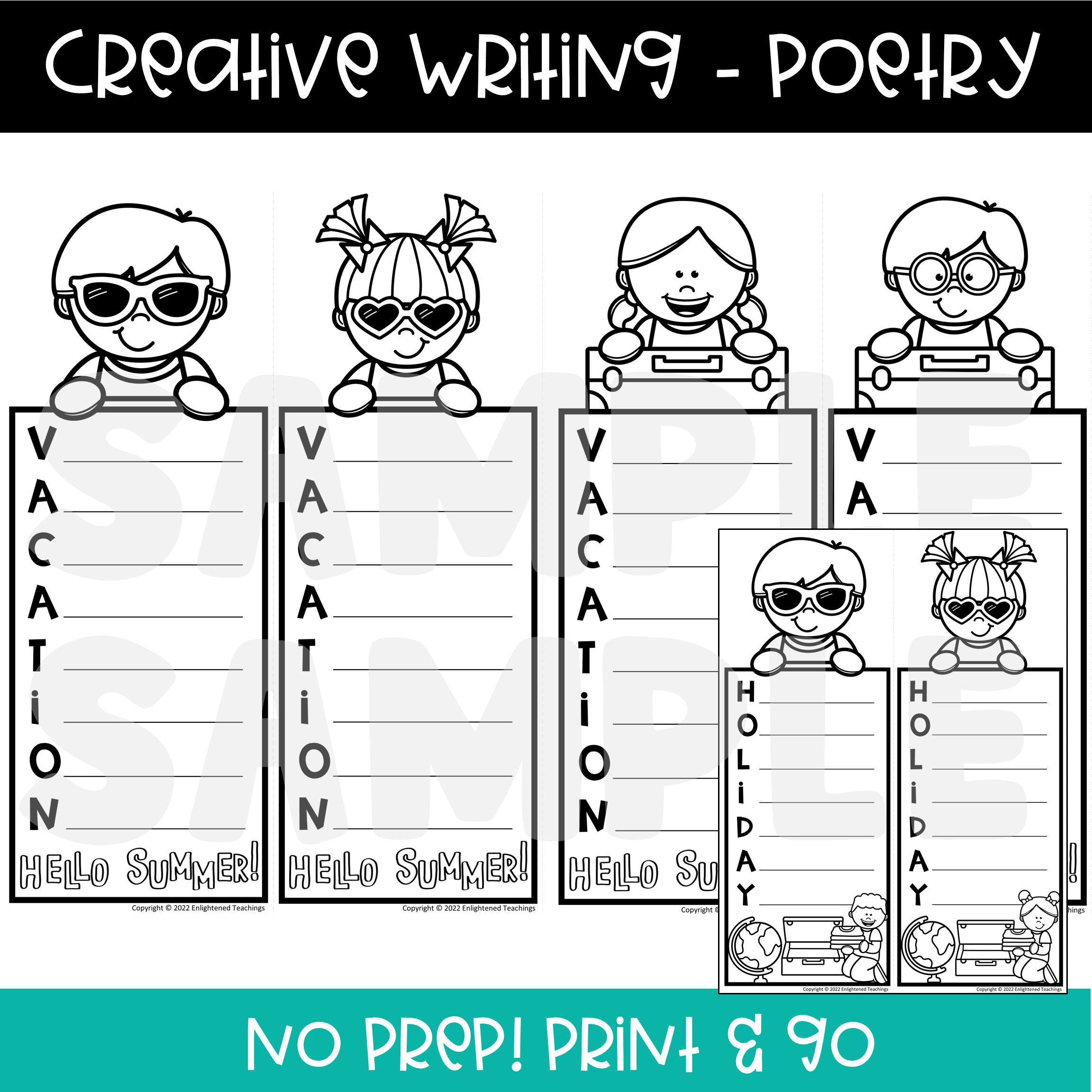 Summer Acrostic Poem Bookmark Creative Writing End of Year Writing ...