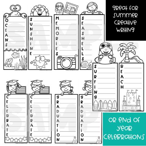 Summer Acrostic Poem Bookmark Creative Writing End of Year Writing ...